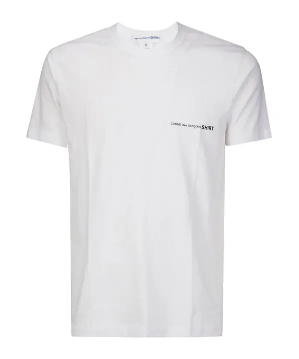 Comme Des Garçons Logo Printed Crewneck T-shirt - White