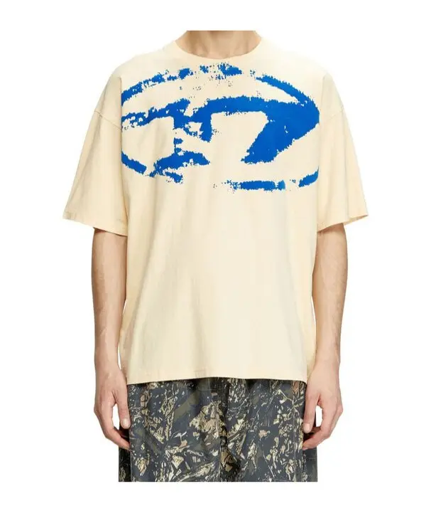 DIESEL® T-boxt Logo Printed Crewneck T-shirt - Light Brown