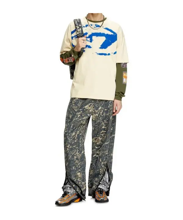 DIESEL® T-boxt Logo Printed Crewneck T-shirt - Light Brown