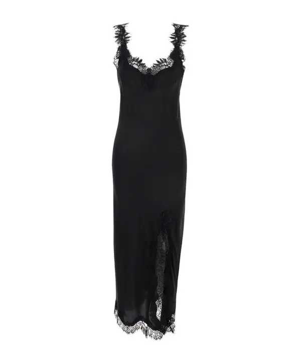 Gold Hawk Miley Lace-trimmed Long Dress - Black