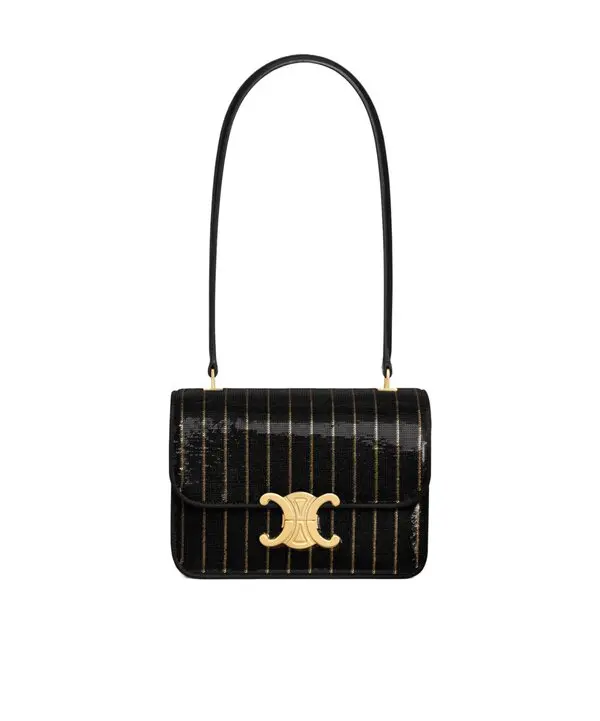 Celine Teen Garance Bag In Striped Sequins