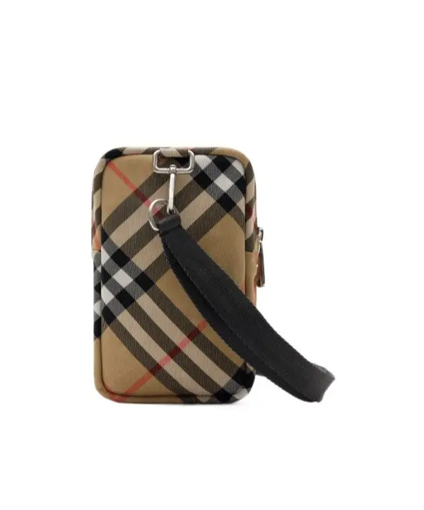 Burberry Check Phone Bag With Appliqu