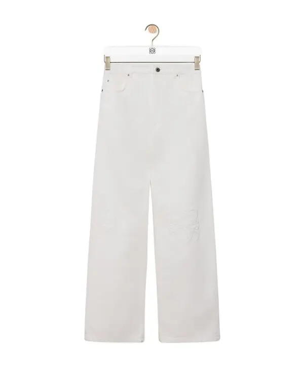 Loewe Anagram-embroidered Baggy Jeans - White