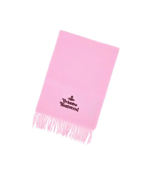 VIVIENNE WESTWOOD Logo Embroidered Fringed Scarf
