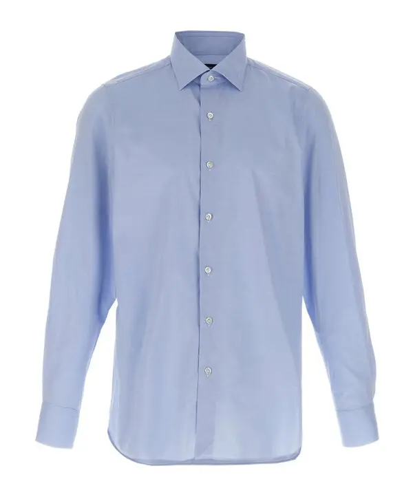 FINAMORE 1925 Long-sleeved Shirt - Light Blue