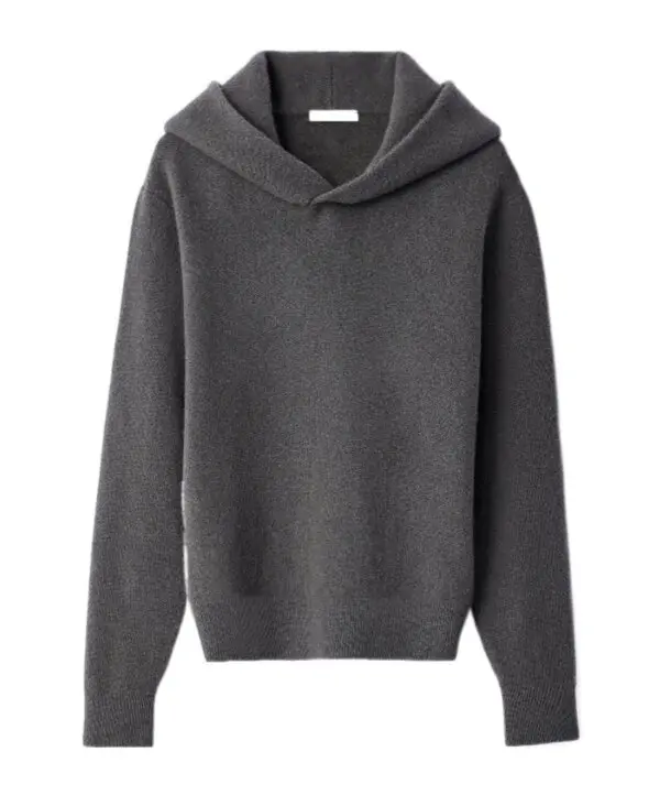 LEMAIRE Hooded Sweater In Cashmere - Stone