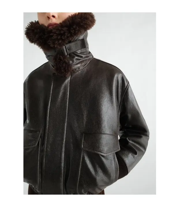 LEMAIRE Blouson In Shiny Leather