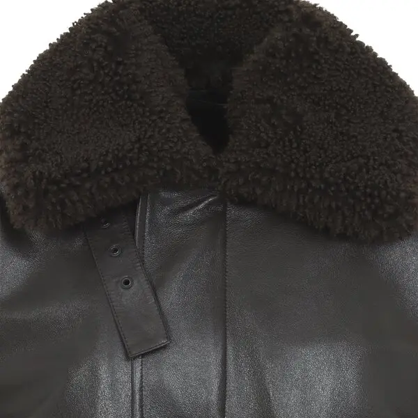 LEMAIRE Leather Blouson - Ebony