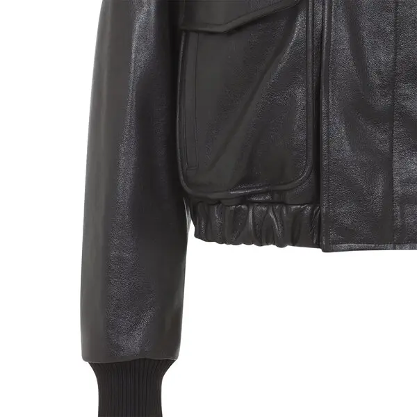 LEMAIRE Leather Blouson - Ebony