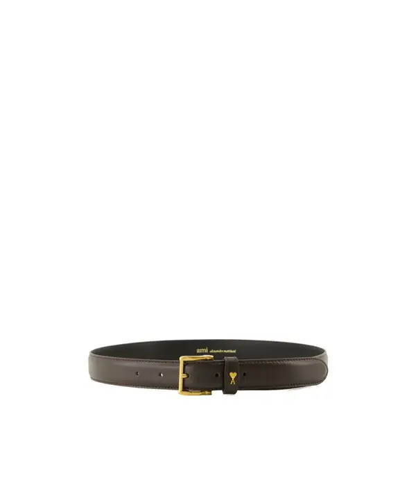 AMI Paris Logo Belt - Black