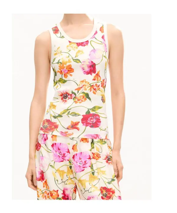 Kenzo Floral Print Sleeveless Tank Top - Off White