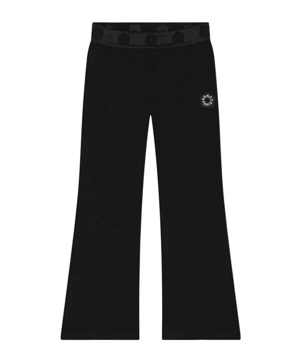 Kenzo Boke Flower-patch Flared Trousers - Black