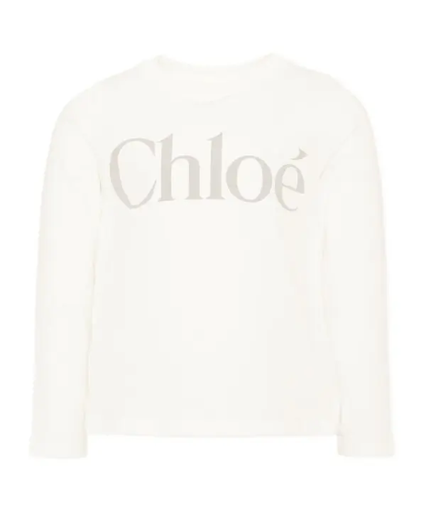Chloé Logo-print Long-sleeve T-shirt - Ivory