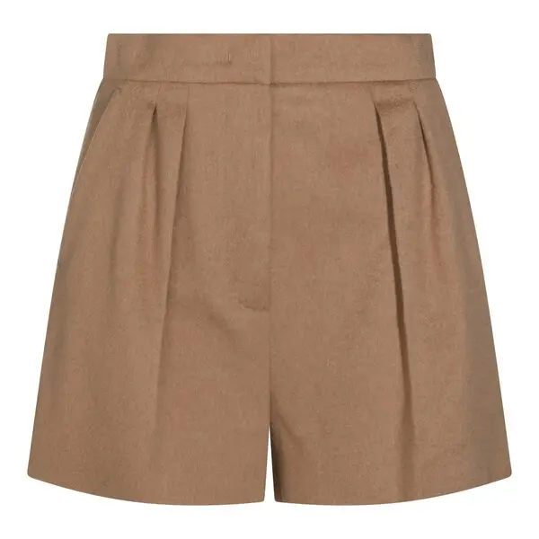 Max Mara Vista Pleated Shorts - Camel