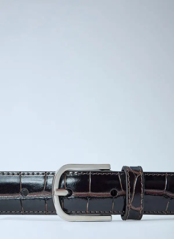 TOTEME Crocodile-embossed Leather Belt