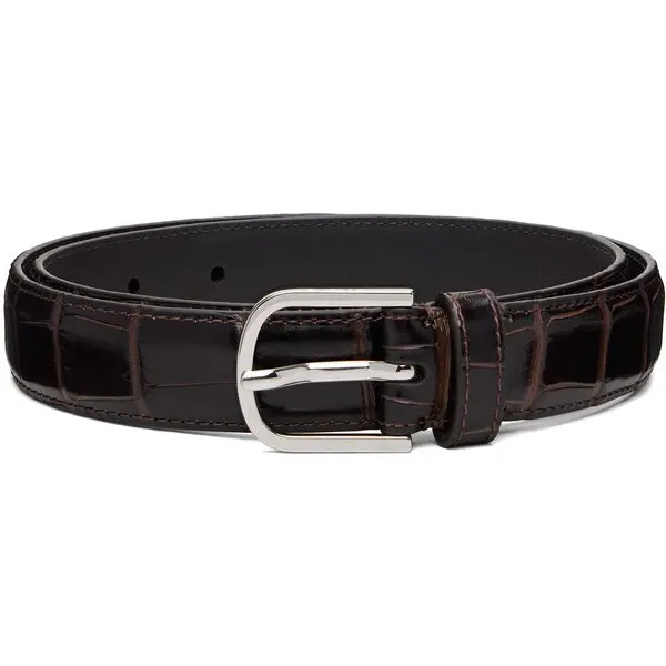 TOTEME Crocodile-embossed Leather Belt