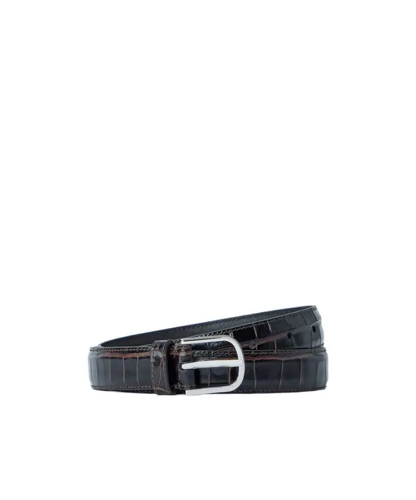 TOTEME Crocodile-embossed Leather Belt - No