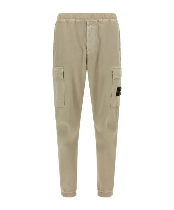 Stone Island Elasticated Waist Cargo Trousers - Beige