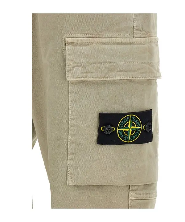 Stone Island Elasticated Waist Cargo Trousers - Beige