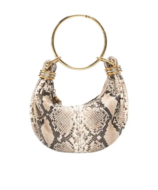Chloé Snakeskin-effect Ring-handle Clutch Bag