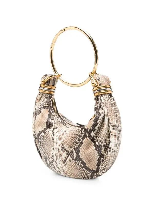 Chloé Snakeskin-effect Ring-handle Clutch Bag