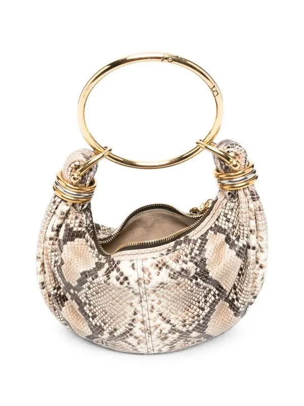 Chloé Snakeskin-effect Ring-handle Clutch Bag