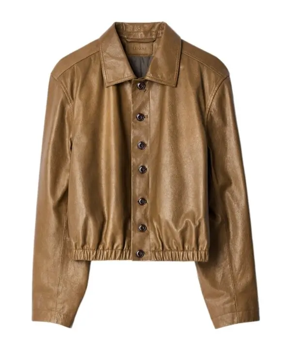 LEMAIRE Soft Leather Blouson Jacket - Ocher