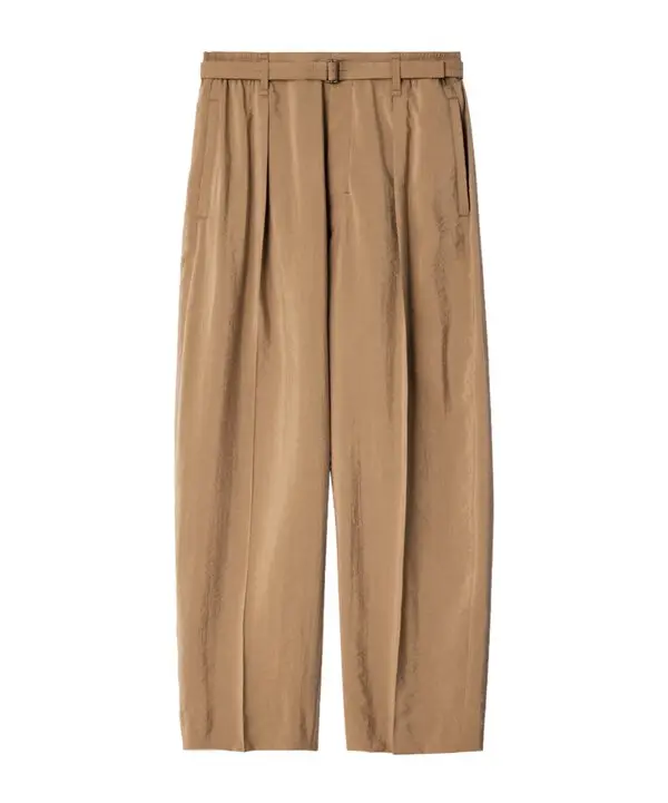 LEMAIRE Belted Relaxed Pants In Dry-silk - Toffee