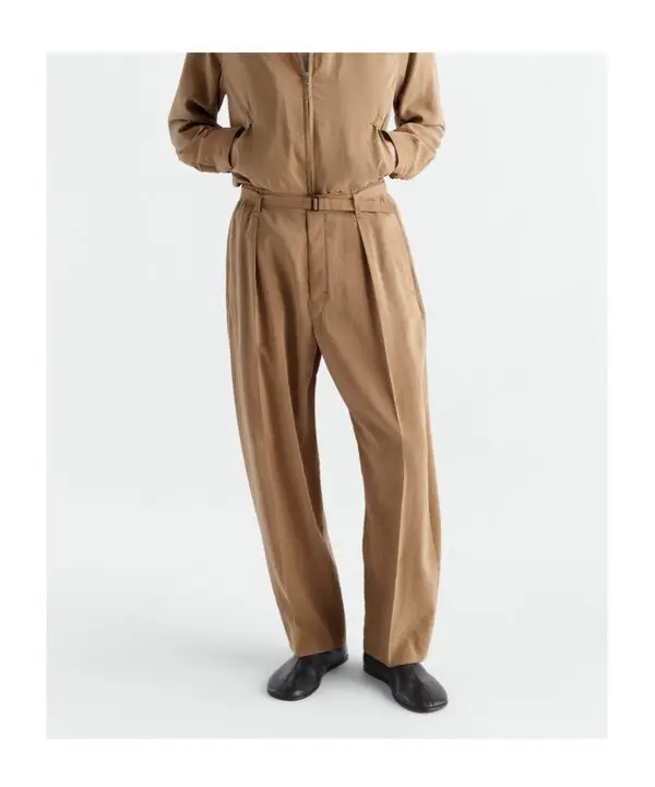 LEMAIRE Belted Relaxed Pants In Dry-silk