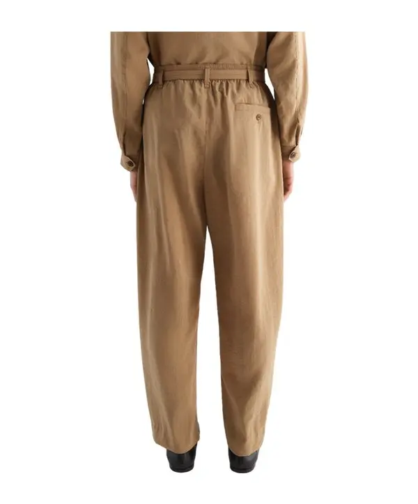 LEMAIRE Belted Relaxed Pants In Dry-silk