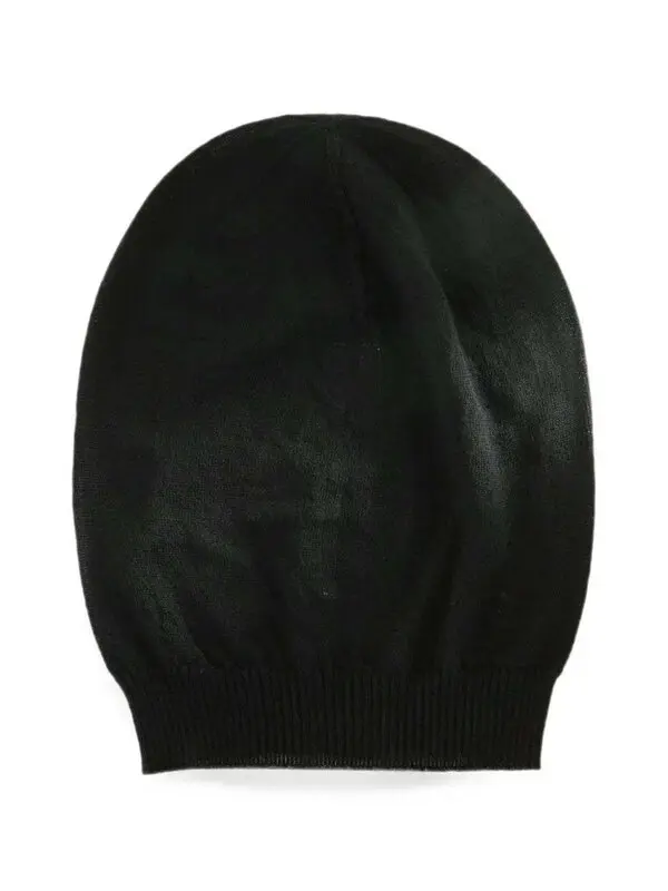 Rick Owens Ribbed-trim Beanie Hat