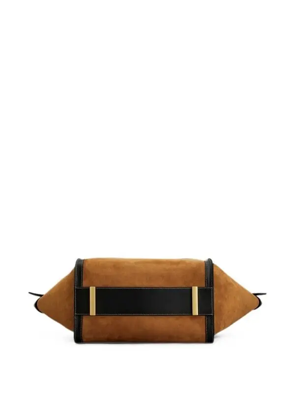 TOD'S T Signature Shopping Bag In Suede - Brown