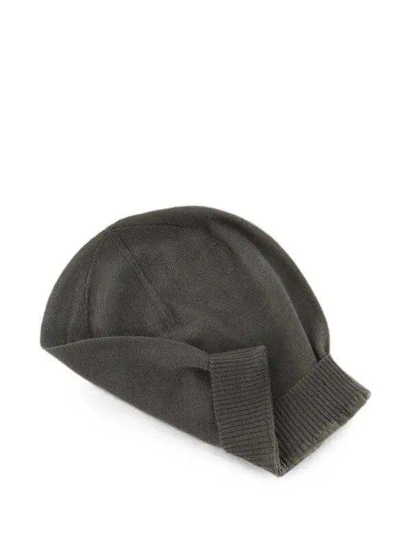 Rick Owens Ribbed-trim Beanie Hat