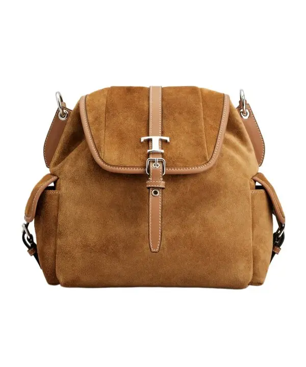 TOD'S Backpack In Suede Mini - Brown