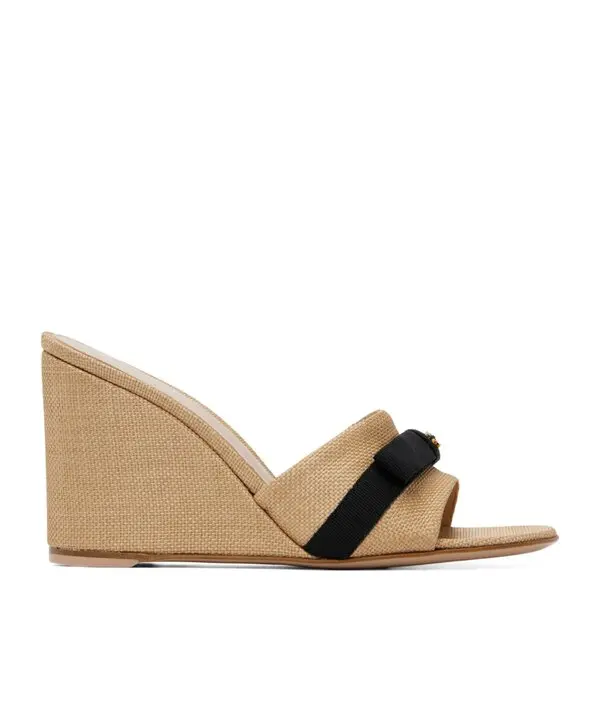 GIANVITO ROSSI Minou Wedge Sandals - Brown