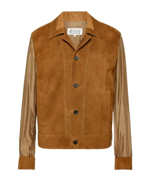 MAISON MARGIELA Suede Bomber Jacket - Sand