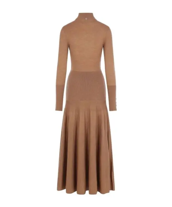 Rabanne Button-cuff Turtleneck Maxi Dress