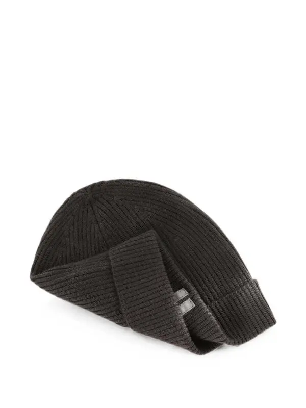 Rick Owens Ribbed-knit Cashmere Beanie Hat