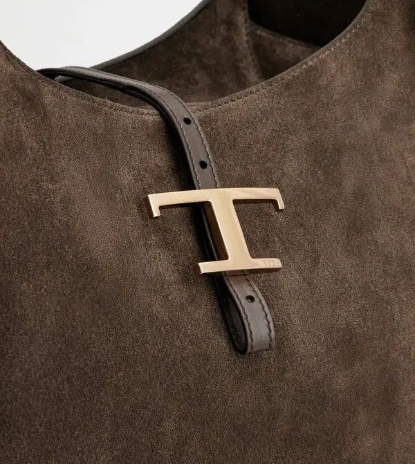 TOD'S Small T-timeless Suede Tote Bag