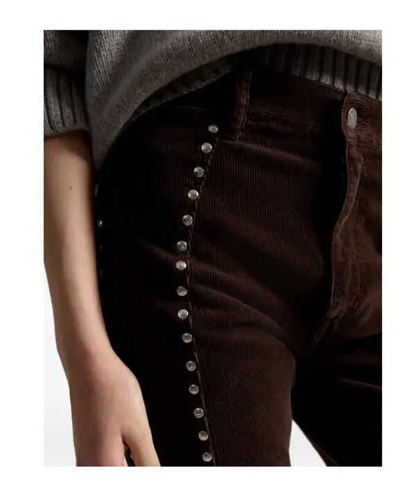 Polo Ralph Lauren Stud-embellished Corduroy Trousers - Black