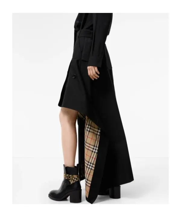 Burberry Asymmetrical Belted Midi Skirt