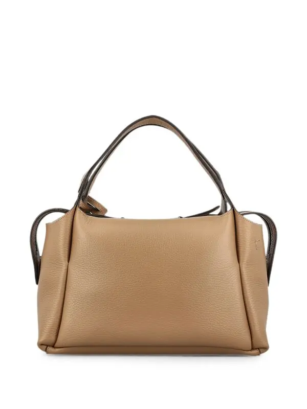 TOD'S T Timeless Pebbled Leather Tote Bag