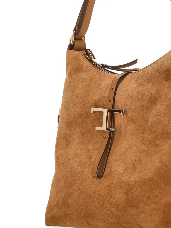 TOD'S T Timeless Suede Tote Bag