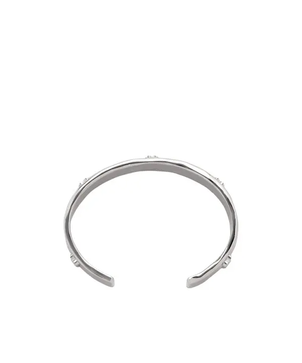 AMI Paris Textured Metal Bracelet - Silver