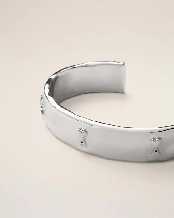 AMI Paris Textured Metal Bracelet