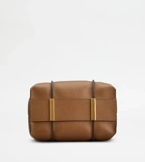 TOD'S Timeless Shopping Bag In Leather Mini - Brown
