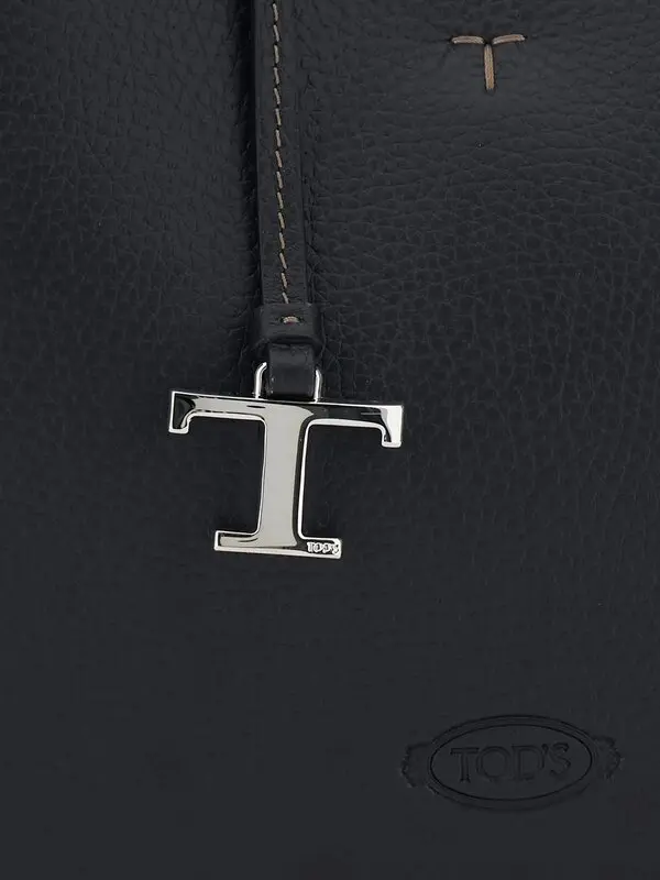 TOD'S T Timeless Pebbled Handbag