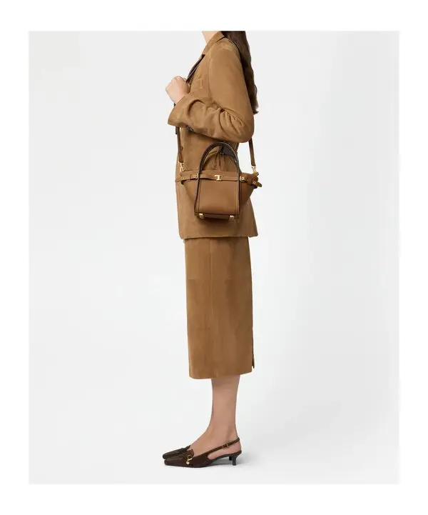 TOD'S T Signature Leather Tote Bag - Brown