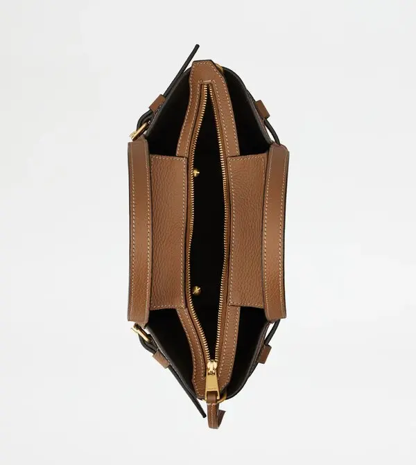 TOD'S T Signature Leather Tote Bag - Brown