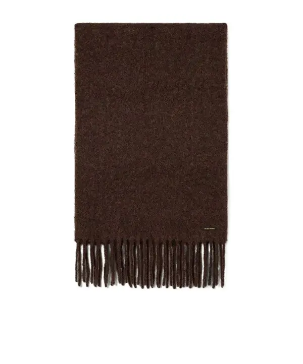 GOLDEN GOOSE Logo Patch Fringed Scarf - No